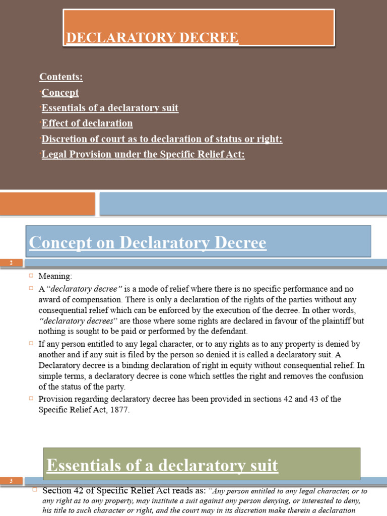 Declaratory Decree | PDF | Legal Remedy | Lawsuit