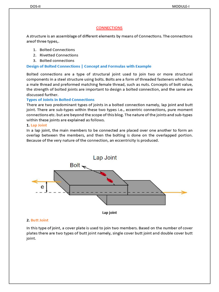 Module -1 Bolted Connections | PDF | Stress (Mechanics) | Bending