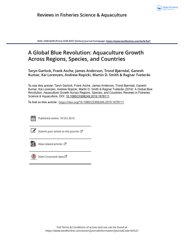 A Global Blue Revolution Aquaculture Gro | PDF | Aquaculture | Fishery