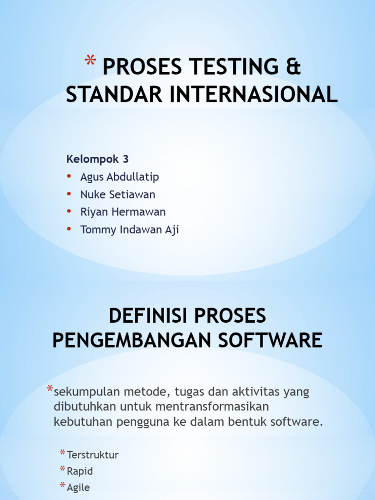Proses Testing & Standar Internasional | PDF