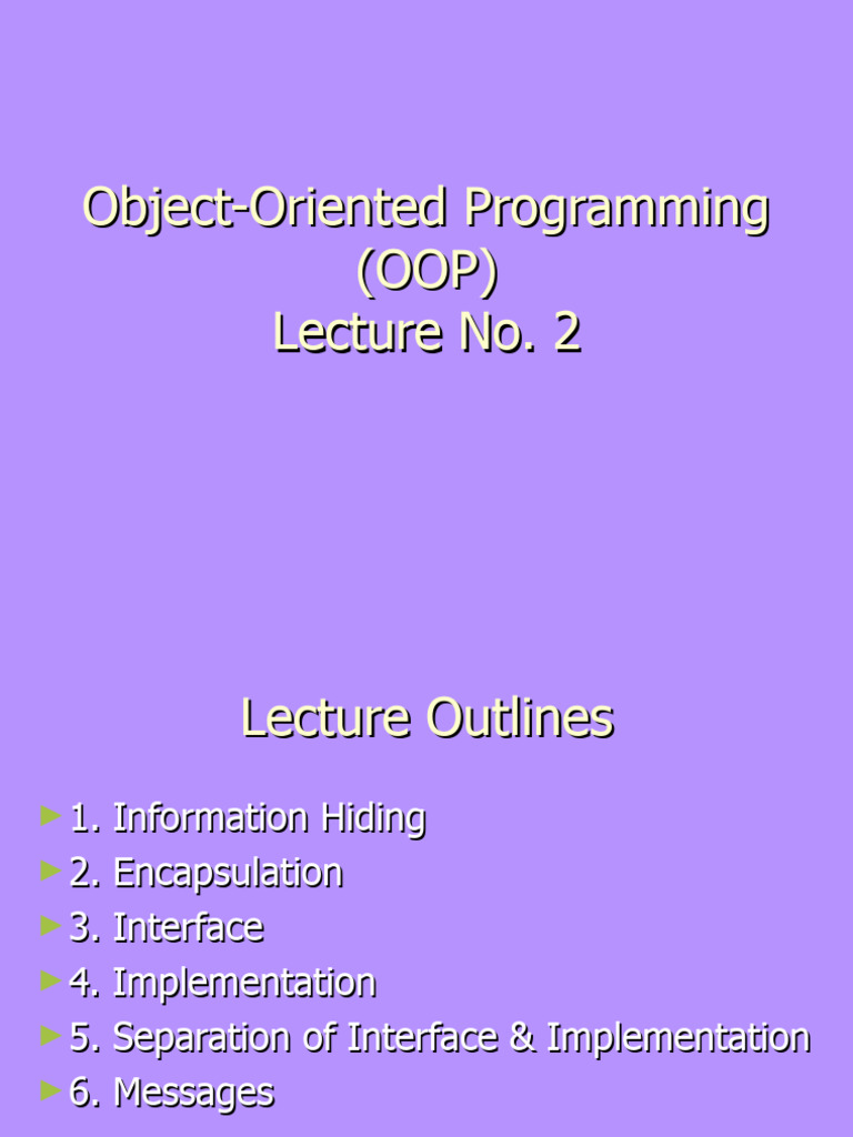 2 Object Oriented Programming Oop Cs304 Power Point Slides 0867