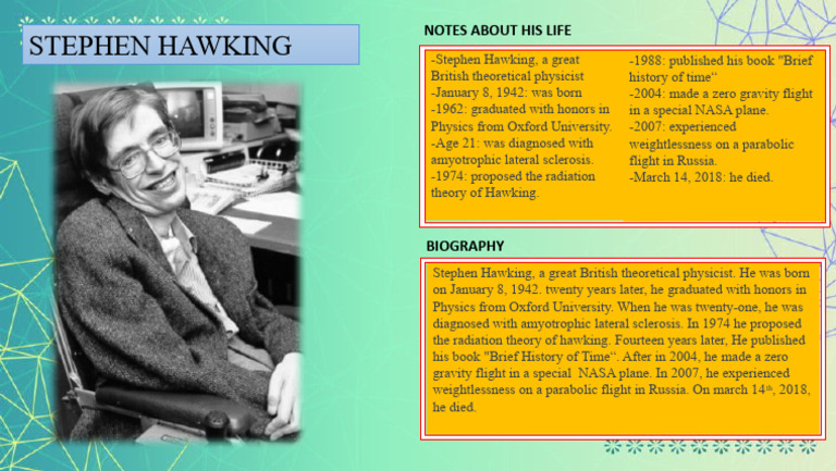 Stephen Hawking: Life and Achievements | PDF