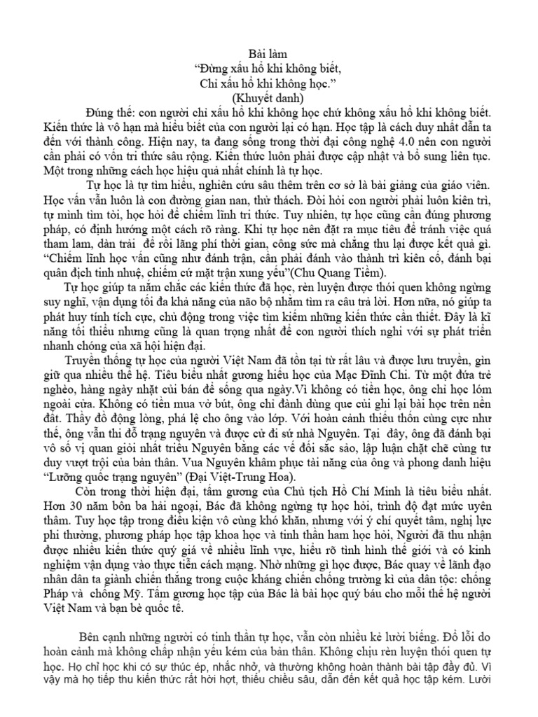 Bai Lam Tu Hoc | PDF