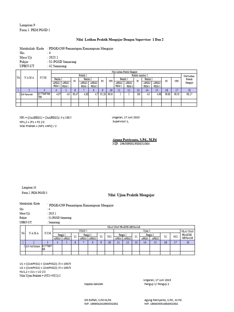 Format - Penilaian - PKM - PGSD - Siti Fatonah | PDF