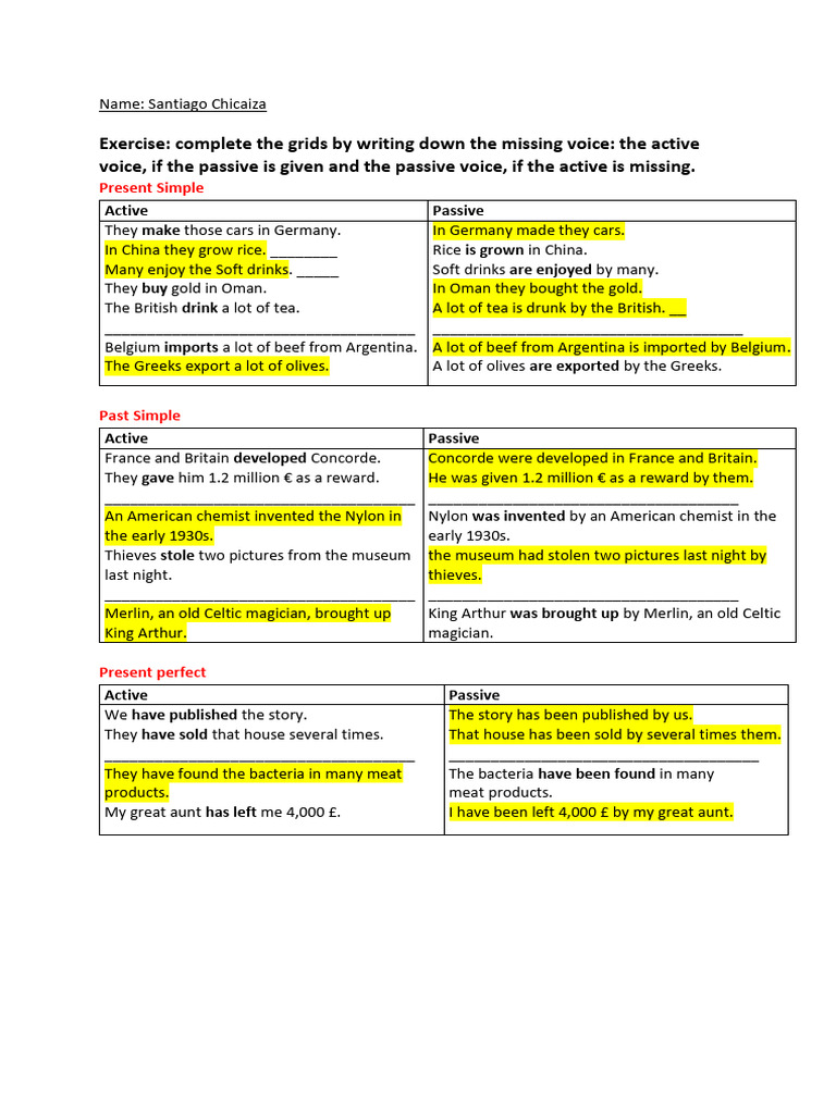 extra practice passive voice ex | PDF