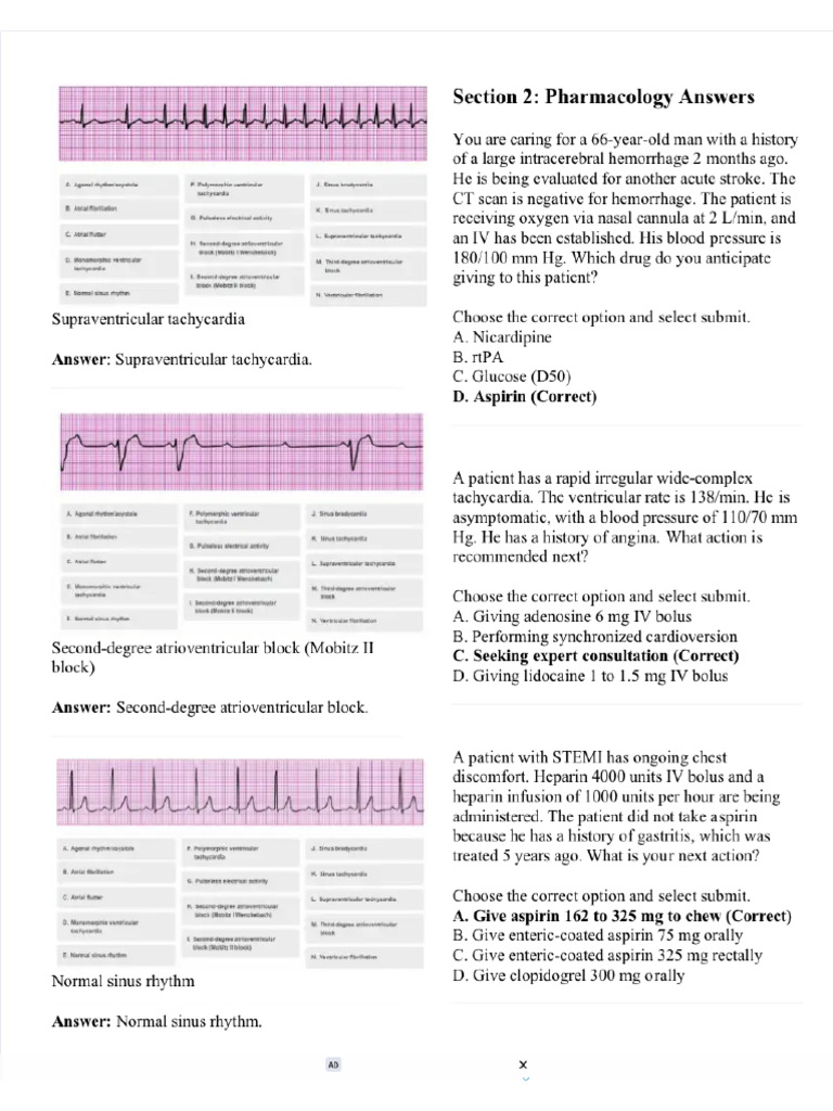 ACLS Pre Test Answers1 | PDF ACLS Pre Test Answers1 | PDF