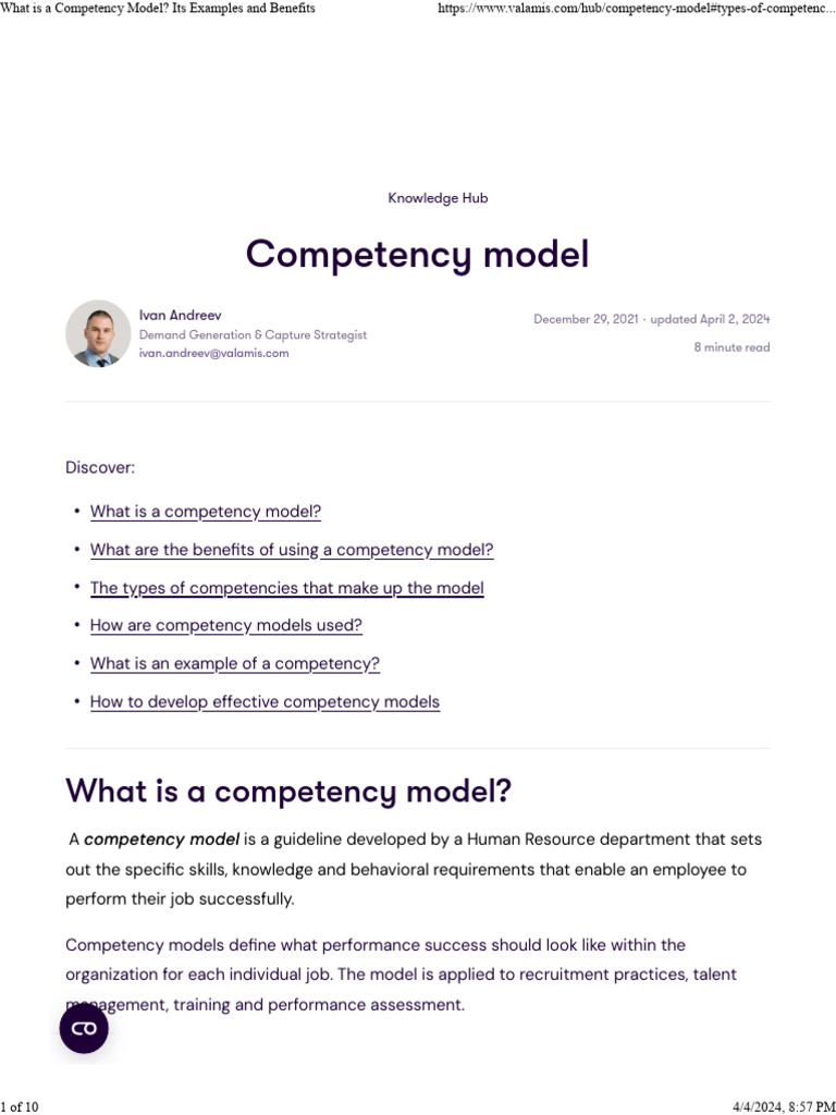 What is a Competency Model Its Examples and Benefits | Download Free ...