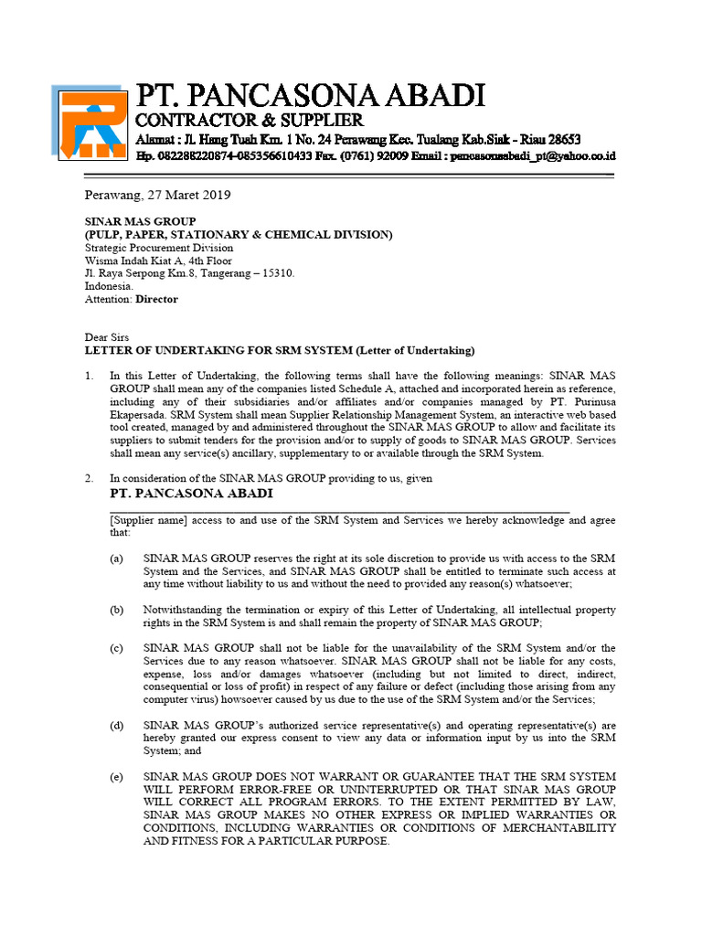 Form Terbaru Maret 2019 Tender | PDF | Indemnity | Public Law