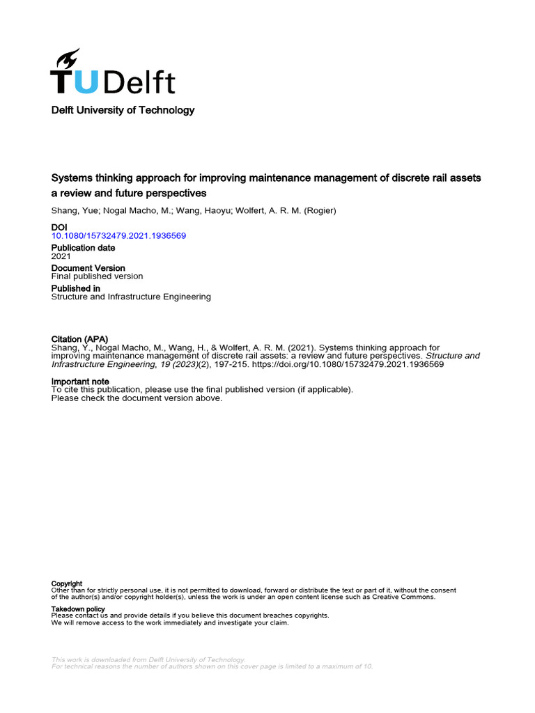 Systems Thinking Approach For Improving Maintenance Management of ...