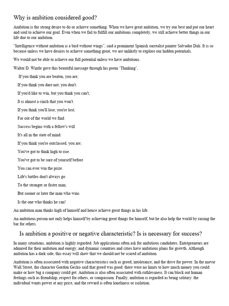 The Positive Power of Ambition | PDF | Psychology | Behavioural Sciences