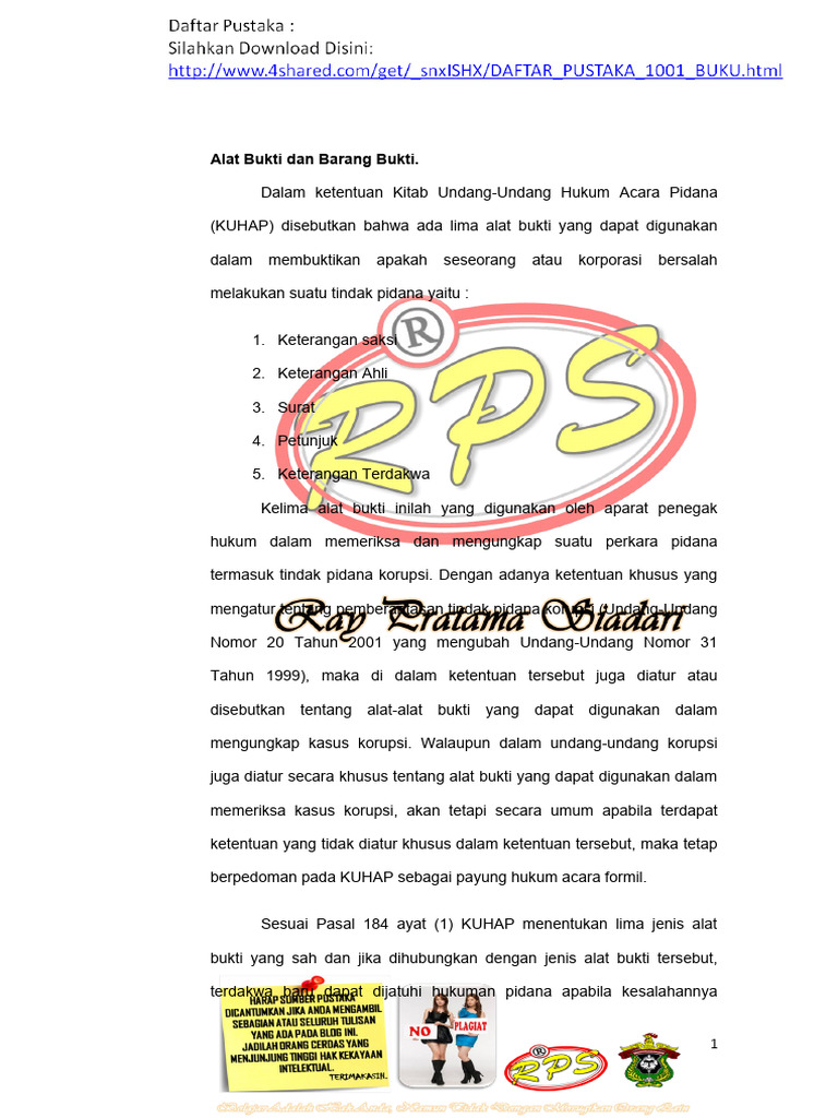 Alat Bukti Dan Barang Bukti | PDF | Hukum