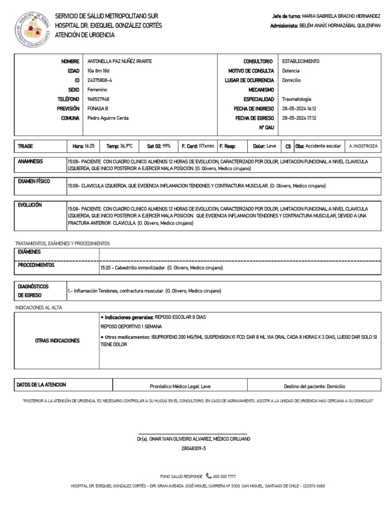 Licencia Medica HOSPITAL Antonella-1 | PDF | Programas sociales | Especialidades Medicas
