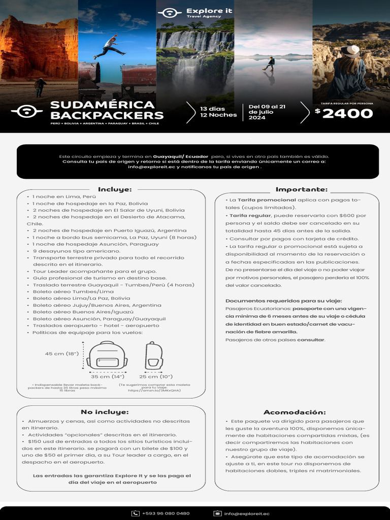 Julio 2024 Sudamerica Backpackers | PDF | Buenos Aires | Tarjeta de crédito