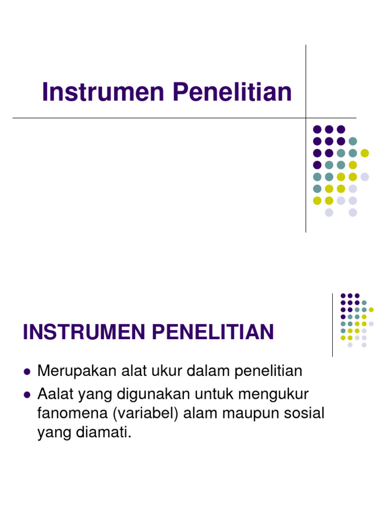 Instrumen Penelitian & Pengumpulan Data | PDF
