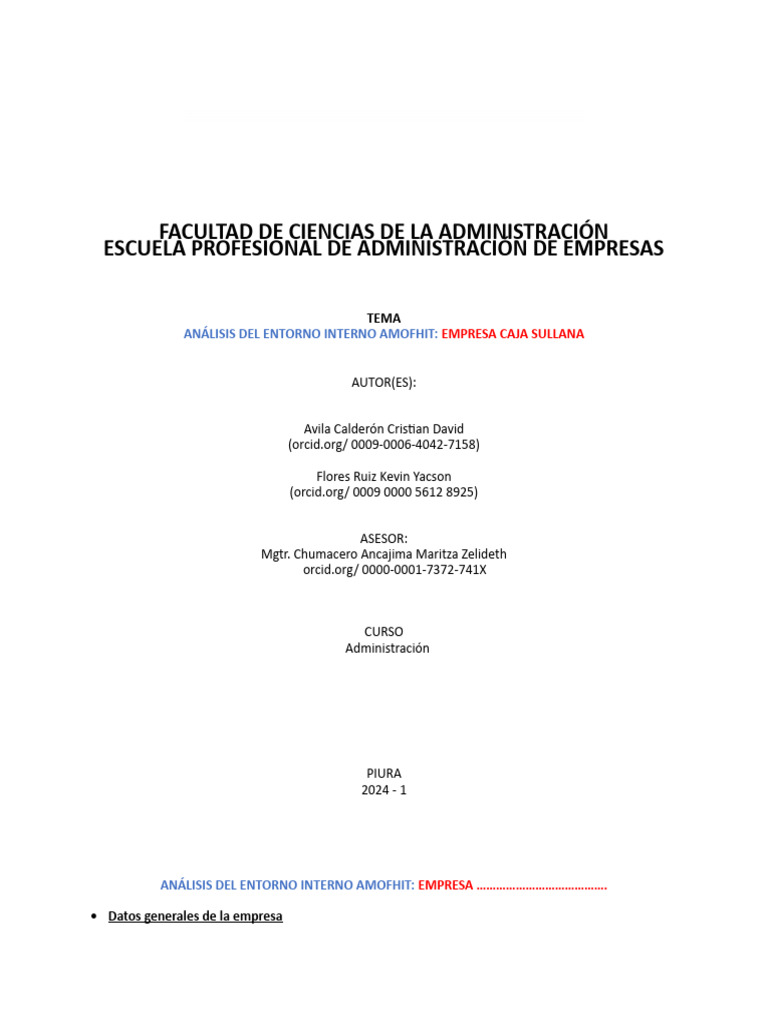 Plantilla Análisis Del Entorno Interno Amofhit | Descargar gratis PDF ...