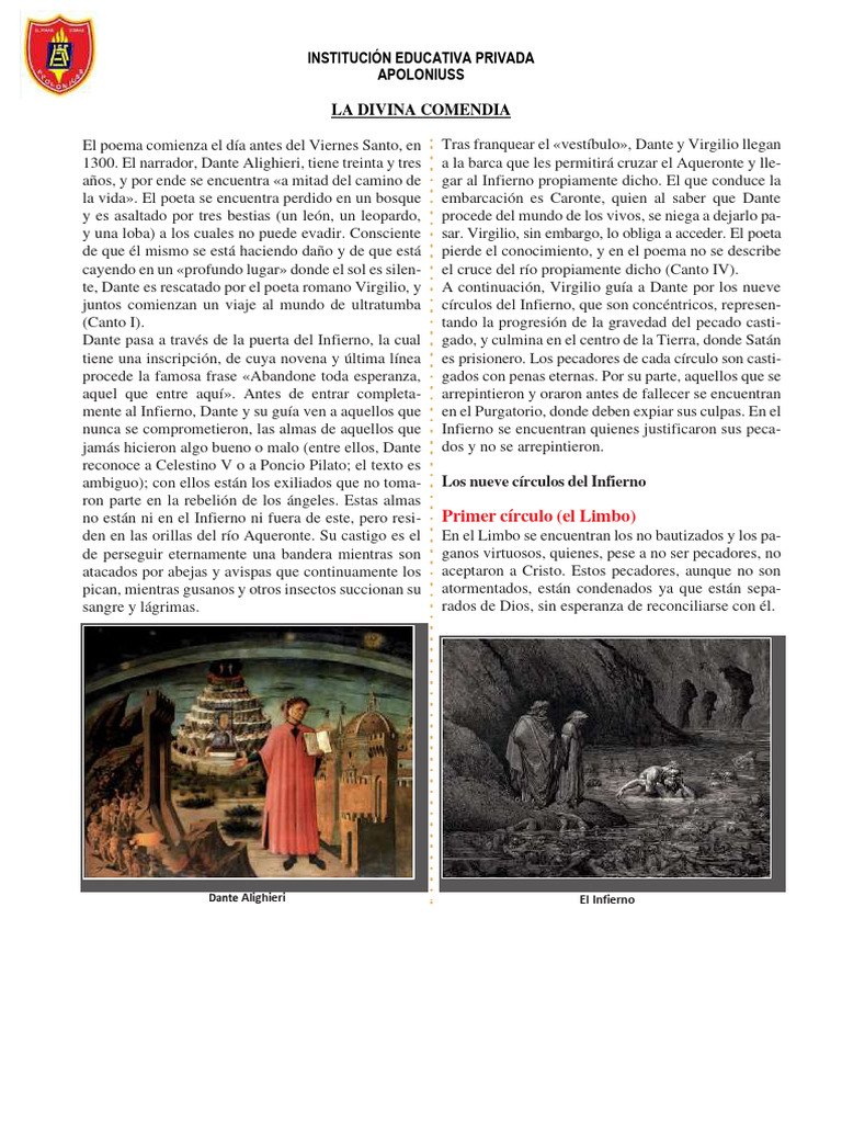 La Divina Comedia | PDF | Infierno (Dante) | Creencia religiosa y doctrina
