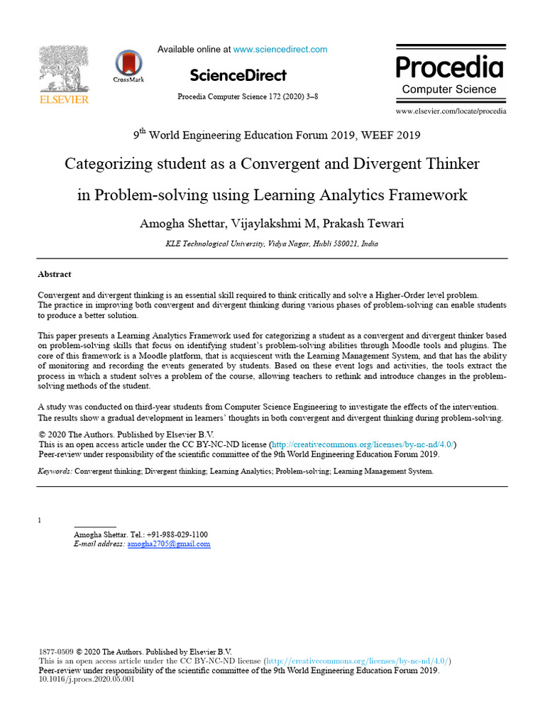 1 s2.0 S1877050920313247 Learning Analytics Framework | PDF | Thought ...