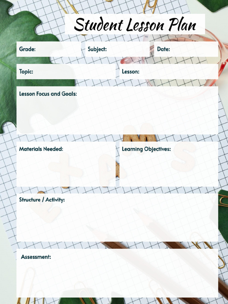 Copia de Student Lesson Plan | PDF