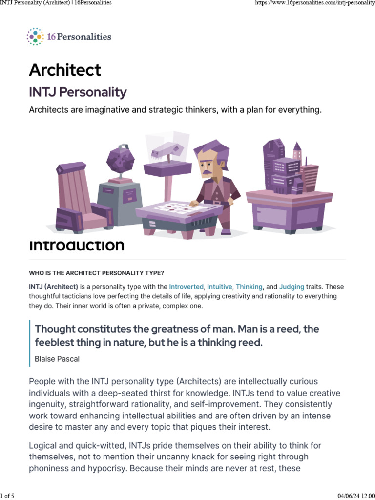INTJ Personality (Architect) 16personalities | Download Free PDF ...