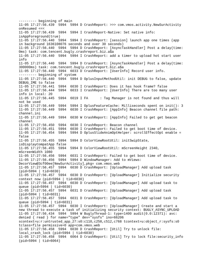 CrashReport Debugging Logs | PDF | Business | Computers