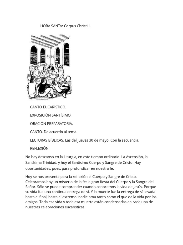 Hora Santa Corpus Christi LL | PDF | eucaristía | Cristo (título)