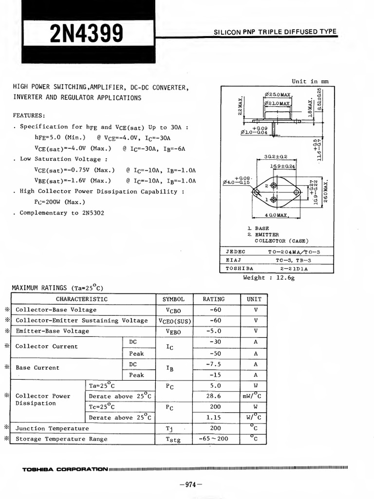 Silicon PNP Triple: Diffused Type | PDF | Bipolar Junction Transistor | Manufactured Goods