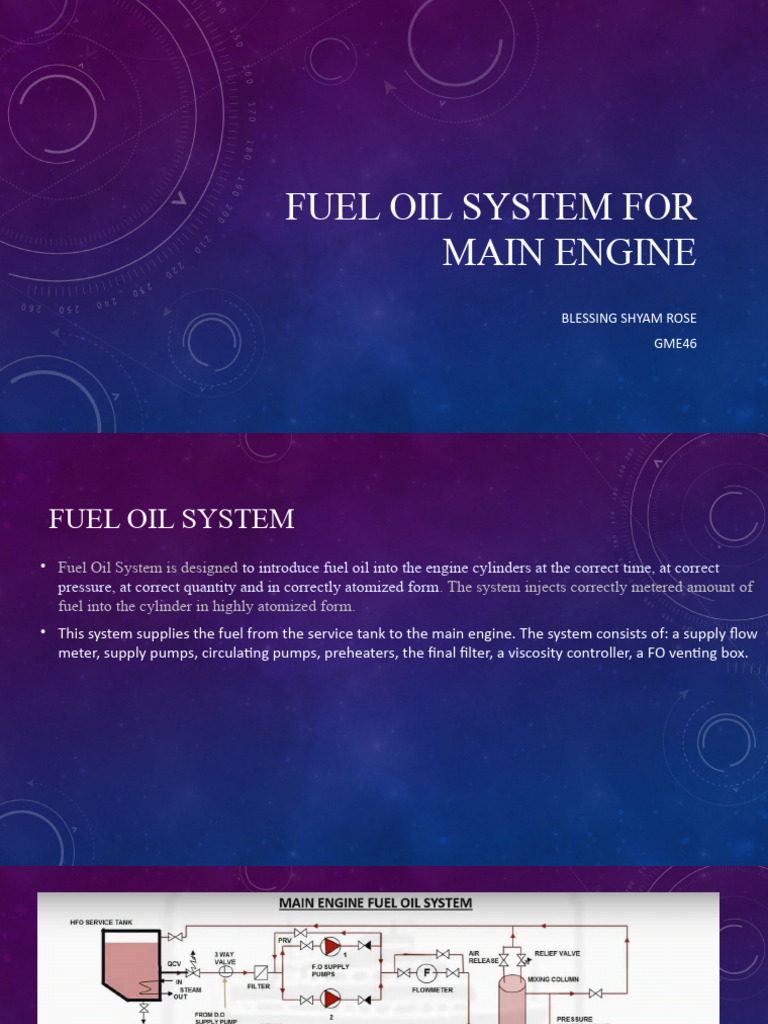Fuel Oil System for Main Engine Operations | PDF | Finance & Money ...