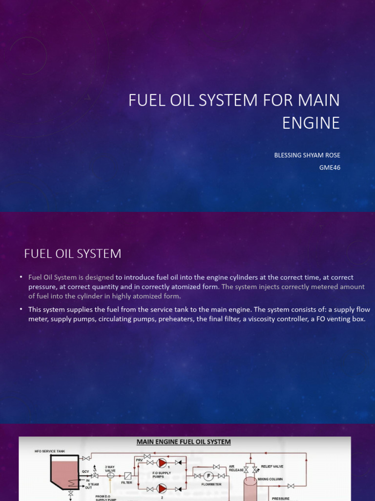 Fuel Oil System for Main Engine .Blessing | PDF