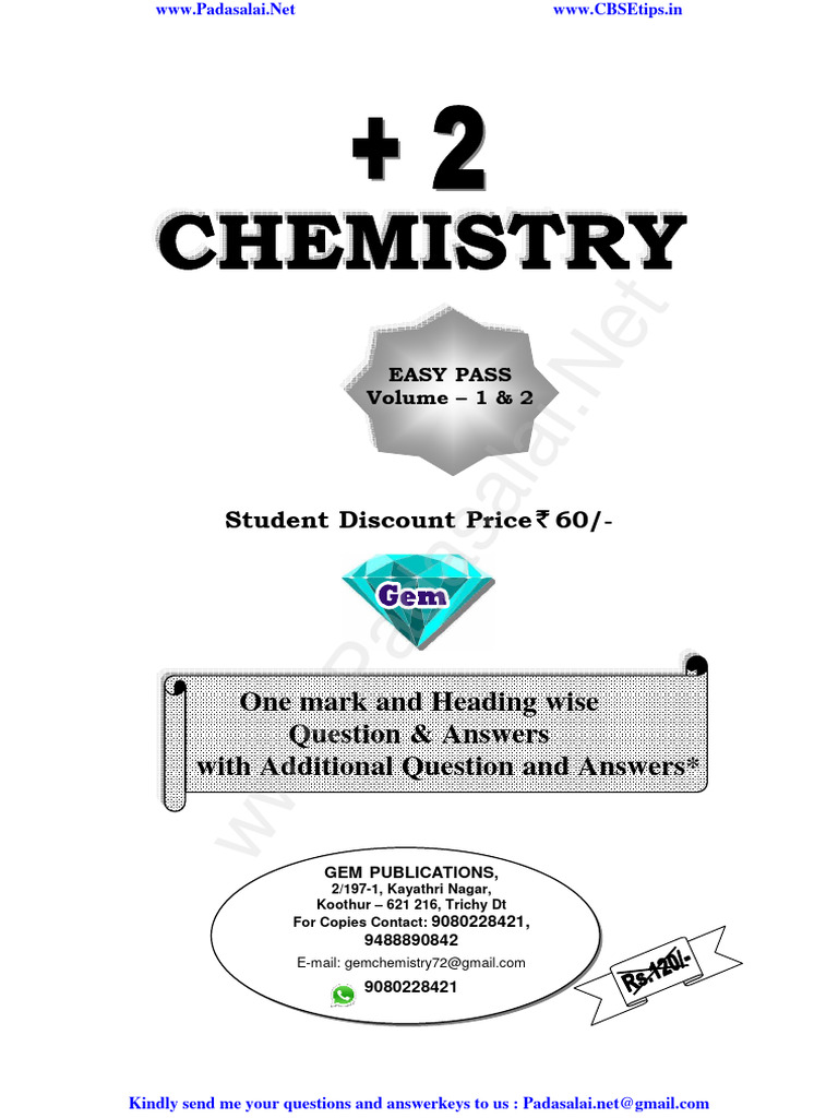 12th Chemistry Slow Learners Guide GEM Guide English Medium PDF ...