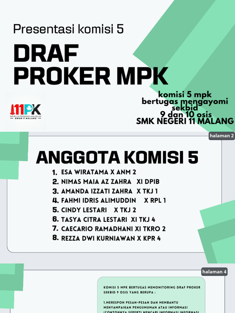 Proker Komisi 5 Sekbid 9&10 | PDF