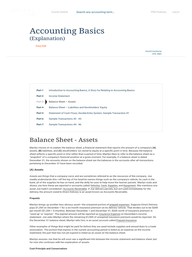 Accounting Basics - Balance Sheet Assets _ AccountingCoach | PDF ...
