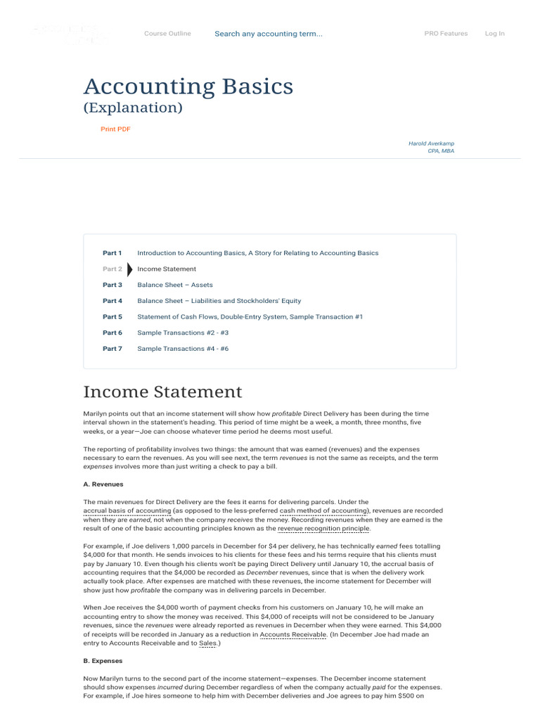 Accounting Basics - Income Statement - AccountingCoach | Download Free ...
