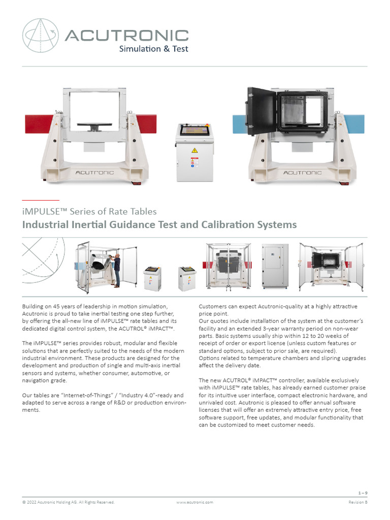 ACUTRONIC iMPULSE Series-Catalogue Web Rev.B 2022 | PDF | Inertial ...