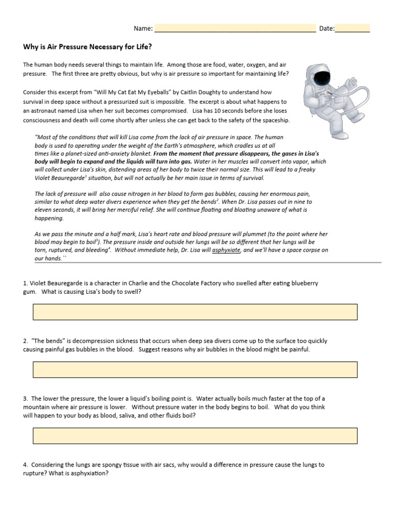 Importance of Air Pressure for Life | PDF | Pressure | Atmosphere
