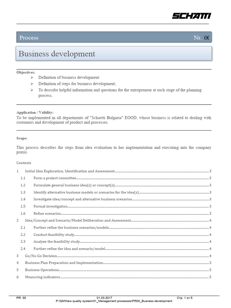 PR00 Business Development | Download Free PDF | Feasibility Study ...