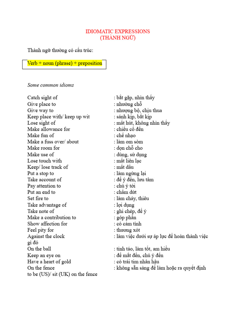 Idiomatic Expressions | PDF