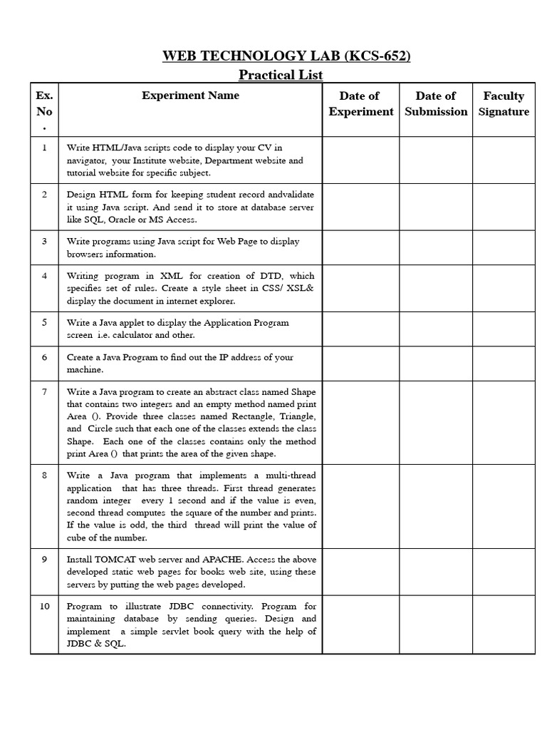 Web Technology Lab | PDF | World Wide Web | Internet & Web