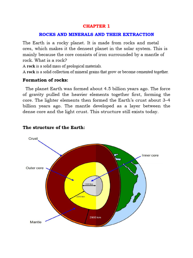Rocks, Minerals, and Extraction Methods | PDF | Rock (Geology) | Mining