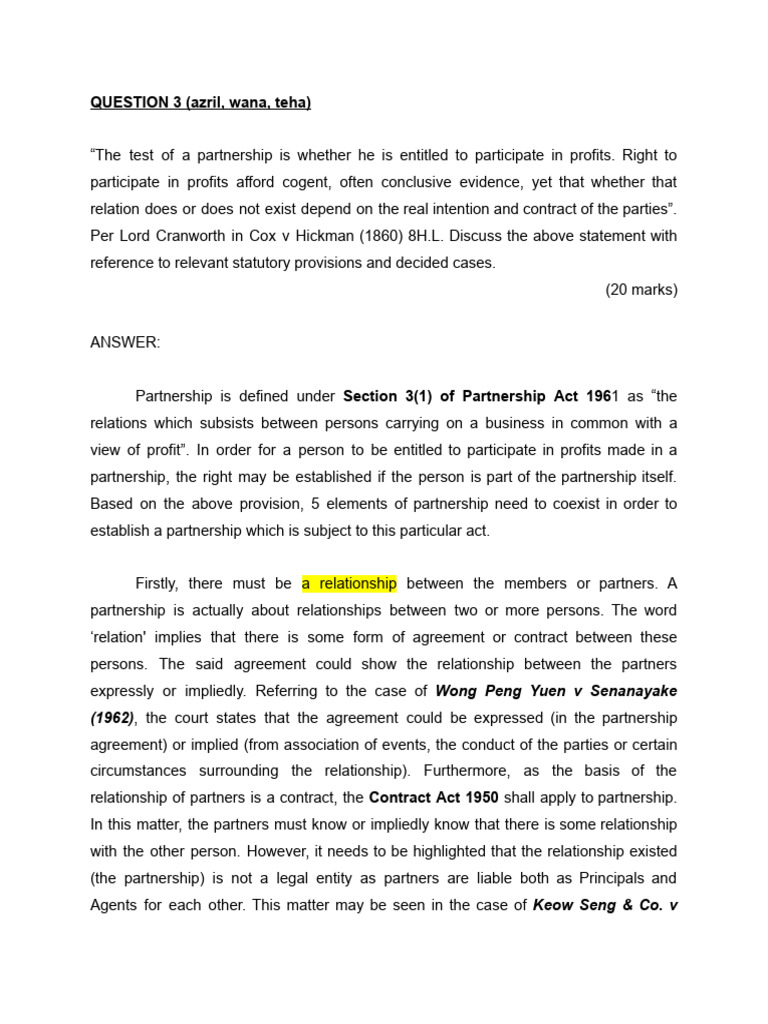 Tutorial Corporate - t1 q3 | PDF | Partnership | Loans
