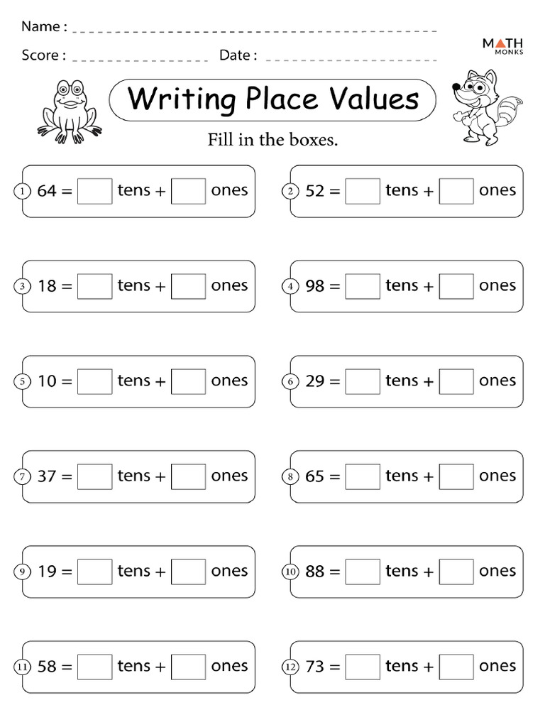 First Grade Math Worksheets Place Value | PDF
