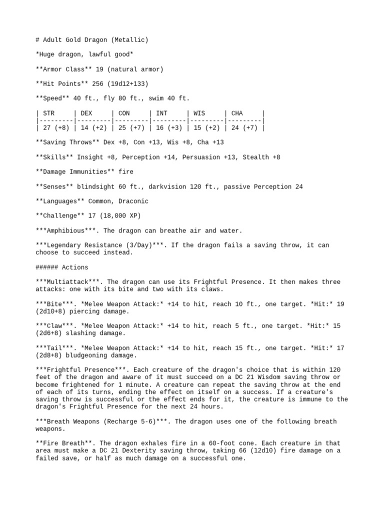 Adult Gold Dragon (Metallic) | PDF | Role Playing Games