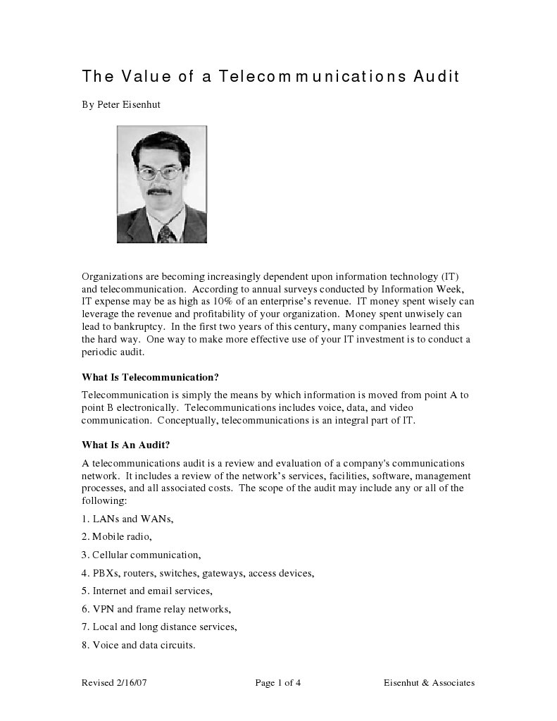 Value Oft Elcom Audit | PDF | Telecommunication | Audit
