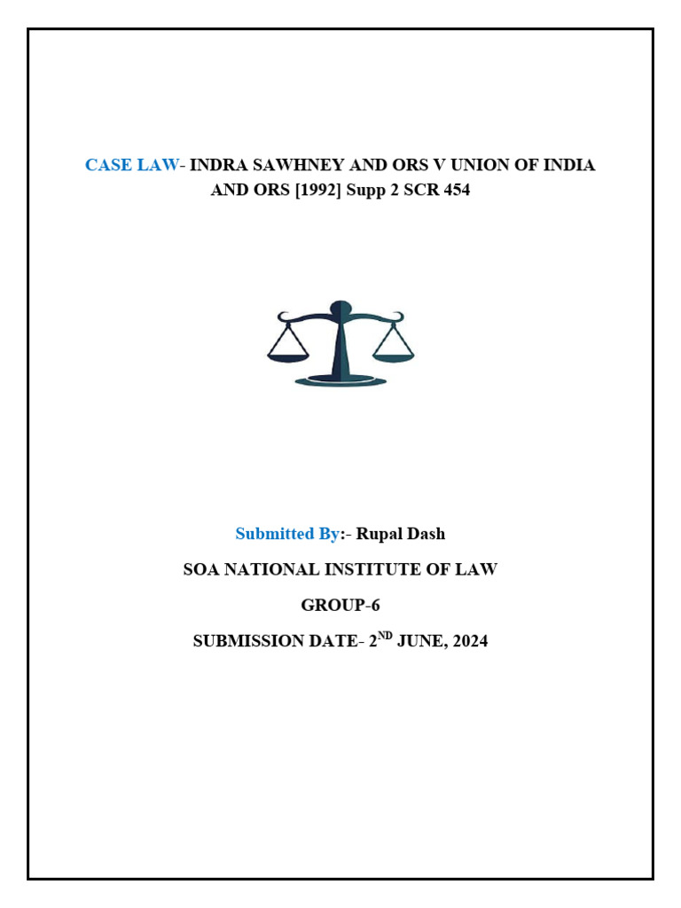 Indra Sawhney Case Law | PDF | Government | Justice