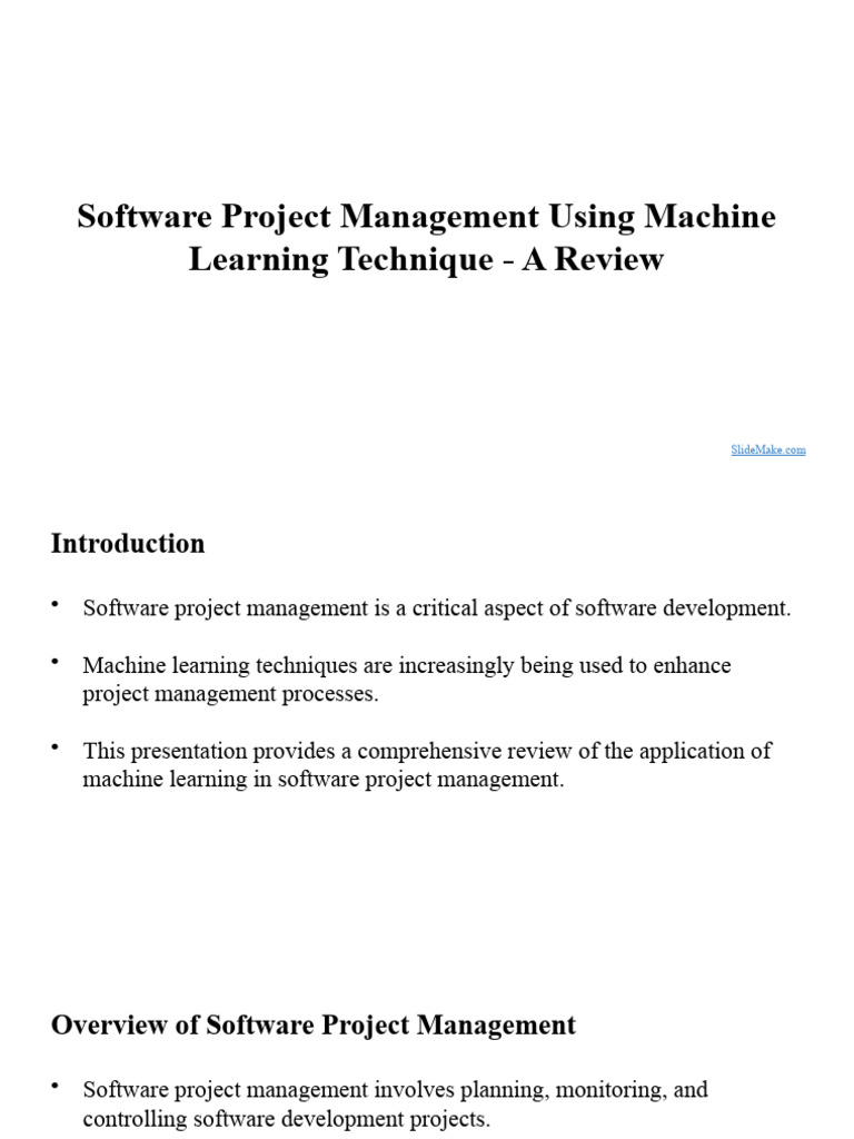 Software Project Management Using Machine Learning Technique - A Review | PDF | Machine Learning ...