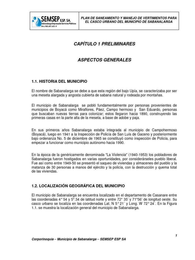 Capitulo 1 Aspectos Generales Del Municipio | PDF | Hidrología | Geografía Física