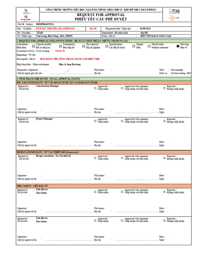 Ewp Elv Mep Rfa SD Tray.1f 026 Rv.00 Thang Mang Cap Tang 1 | PDF