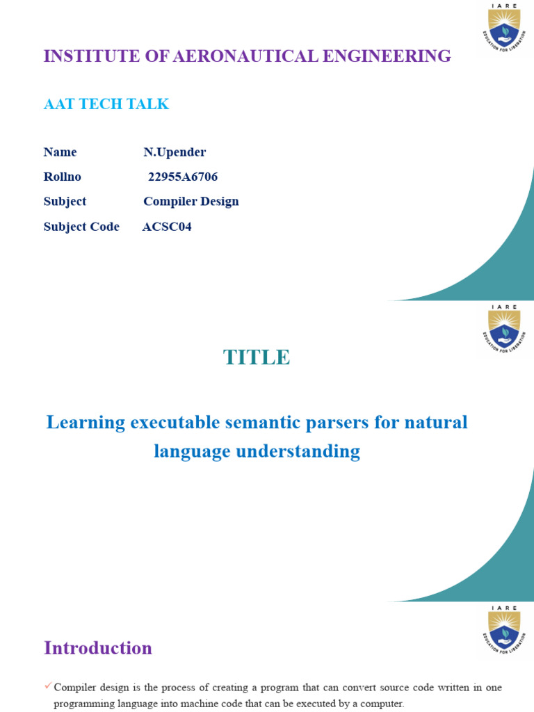 CD AAT (Techtalk) | PDF | Parsing | Compiler