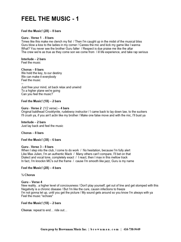 Lyrics&Form Sheets | Download Free PDF | Jazz | Rapping