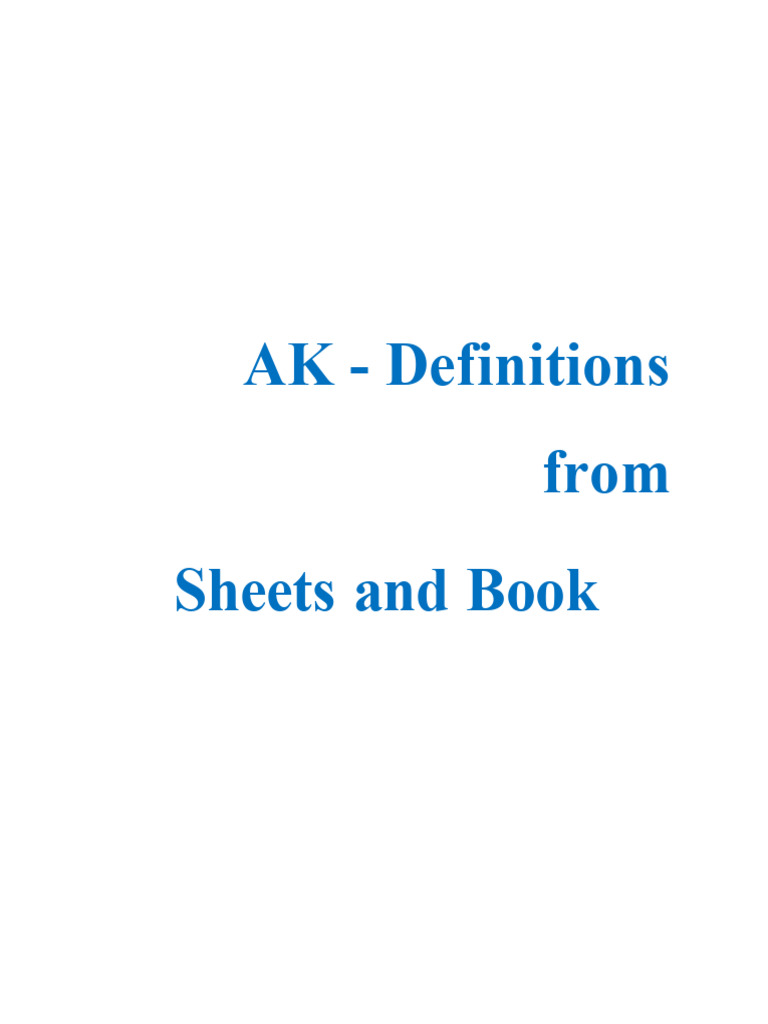 AK Definitions From Sheets and Book | PDF | Economics | Exchange Rate