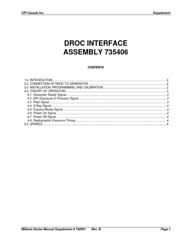 Droc Interface ASSEMBLY 735406: CPI Canada Inc. Supplement | Download ...